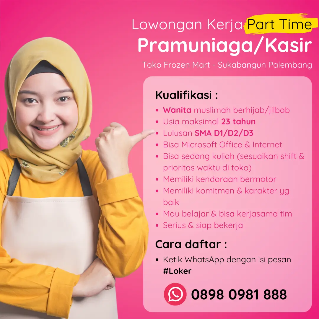 Lowongan Kerja Part Time Pramuniaga Toko - Distributor Frozen Food ...